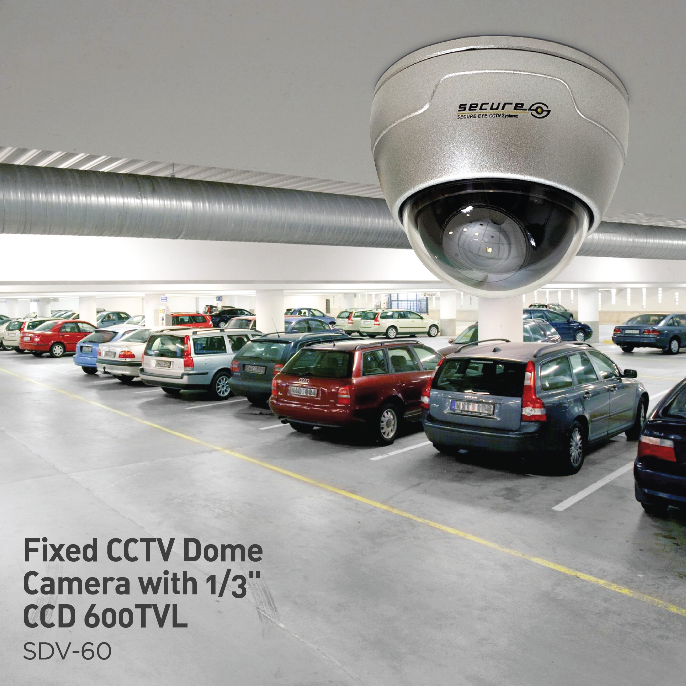 Secure Eye | Fixed CCTV Dome Camera | SDV-60 | with 1/3" CCD 600TVL ...