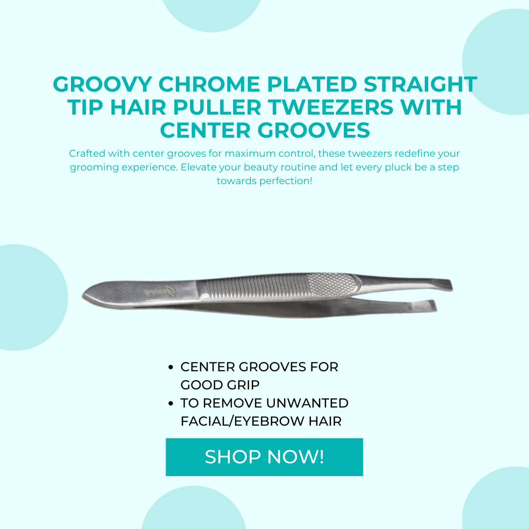 Groovy Chrome Plated Straight Tip Hair Puller Tweezers with Center ...