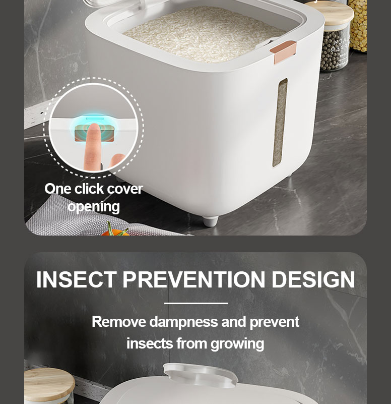 5KG/10KG Kitchen Rice Storage Box Insect-proof Moisture-proof With ...