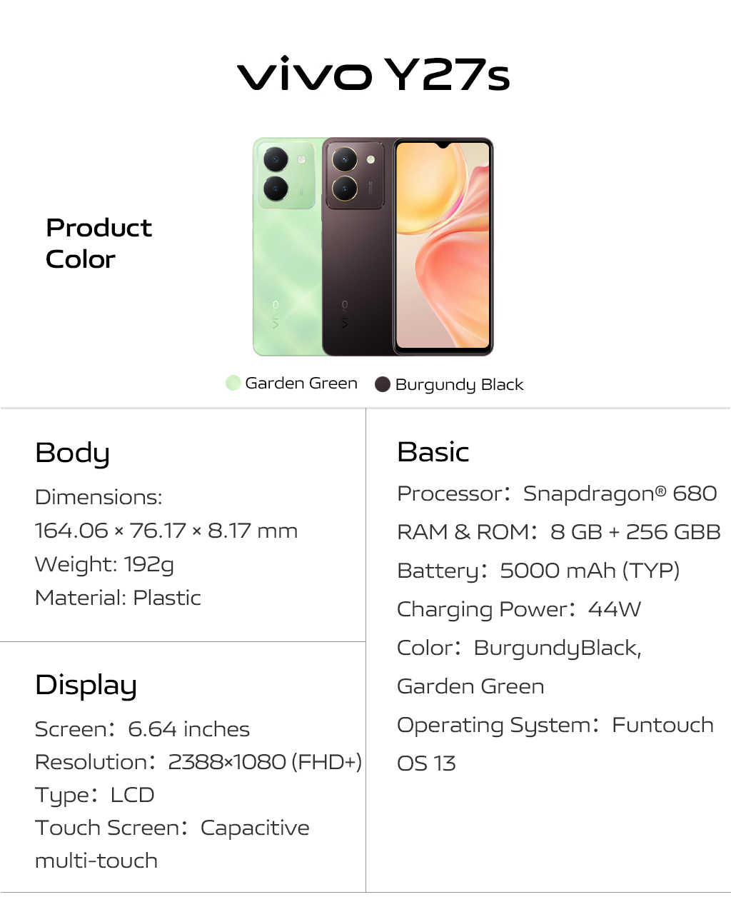 【SALE】vivo Y27s | 8GB+8GB RAM 256GB ROM | 44w fast charge | 5000mAh ...