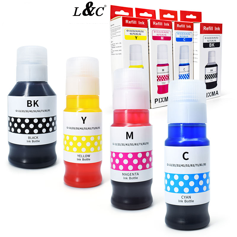L&C 71 Refill Ink Dye Ink for Canon Printer G1020 G2020 G2021 G3020 ...