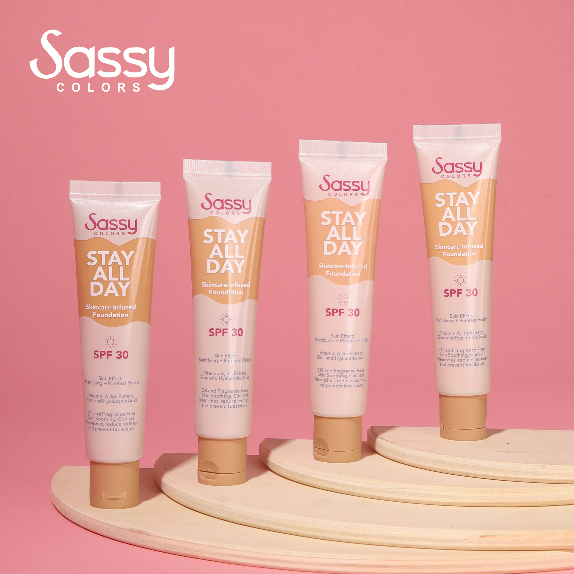 Sassy Colors Stay All Day Skincare-Infused Foundation - Matte, Oil ...
