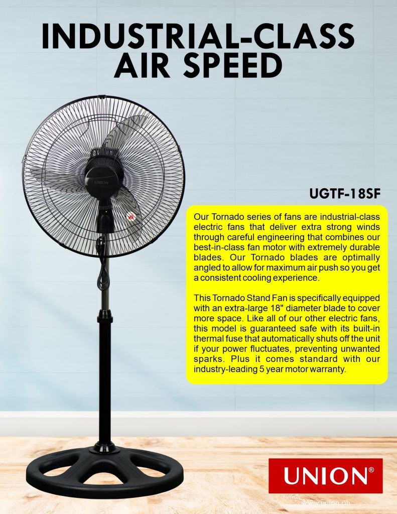 Union UGTF-18SF 18" Stainless Stand Fan | Shopee Philippines