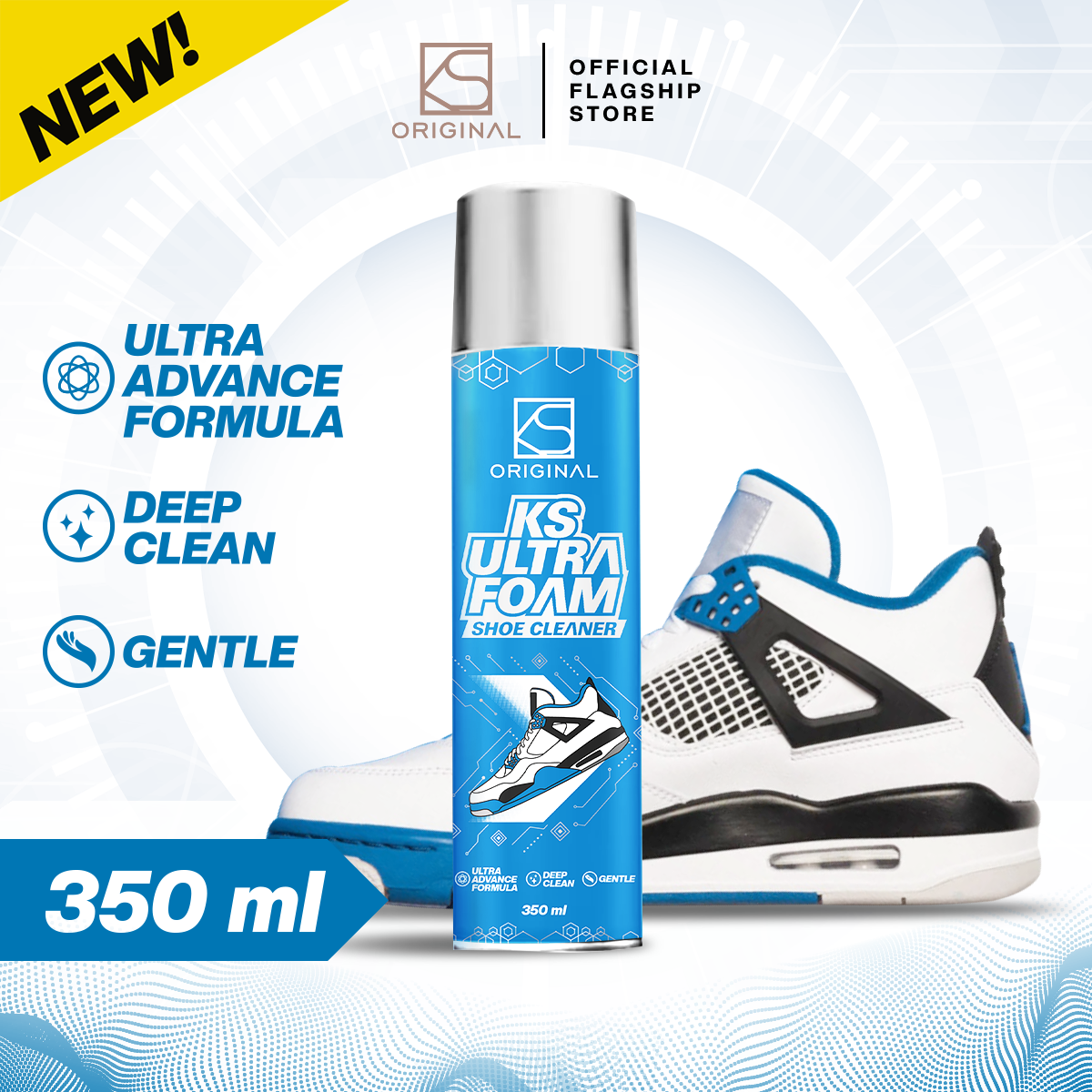 KS Ultra Foam Premium Neutral Dry Cleaning Shoes Solution Sneaker Cleaner Shoe Care Wash ...