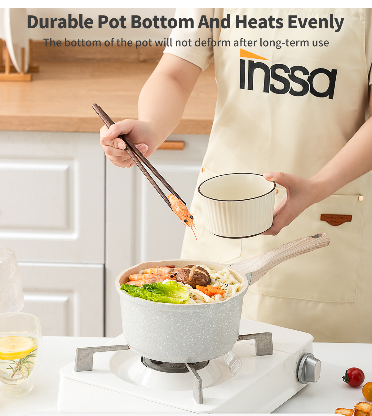 INSSA Saucepan Non-Stick Soup Pot 18cm Cooking Pot Milk Pot Suitable ...