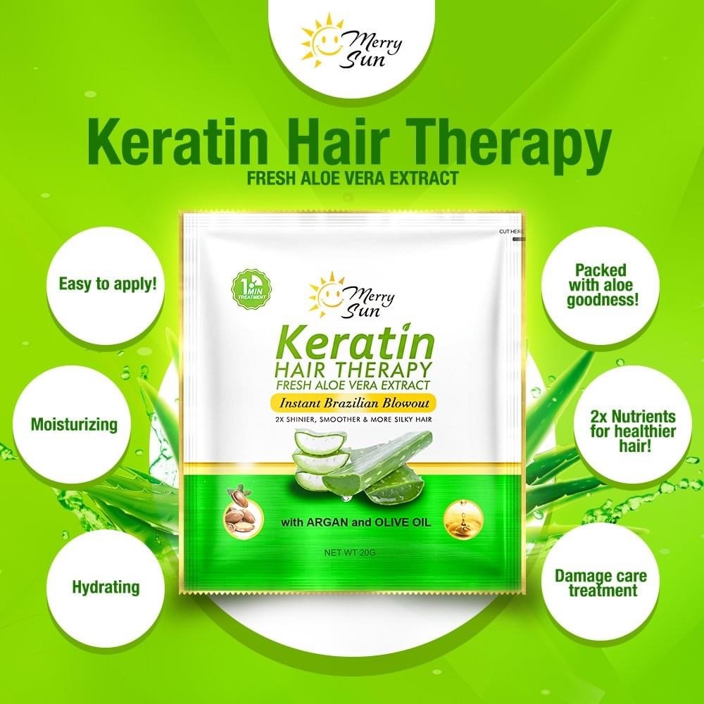 (12PCS) Merry Sun Keratin Hair Therapy conditioner sachet with Fresh ...