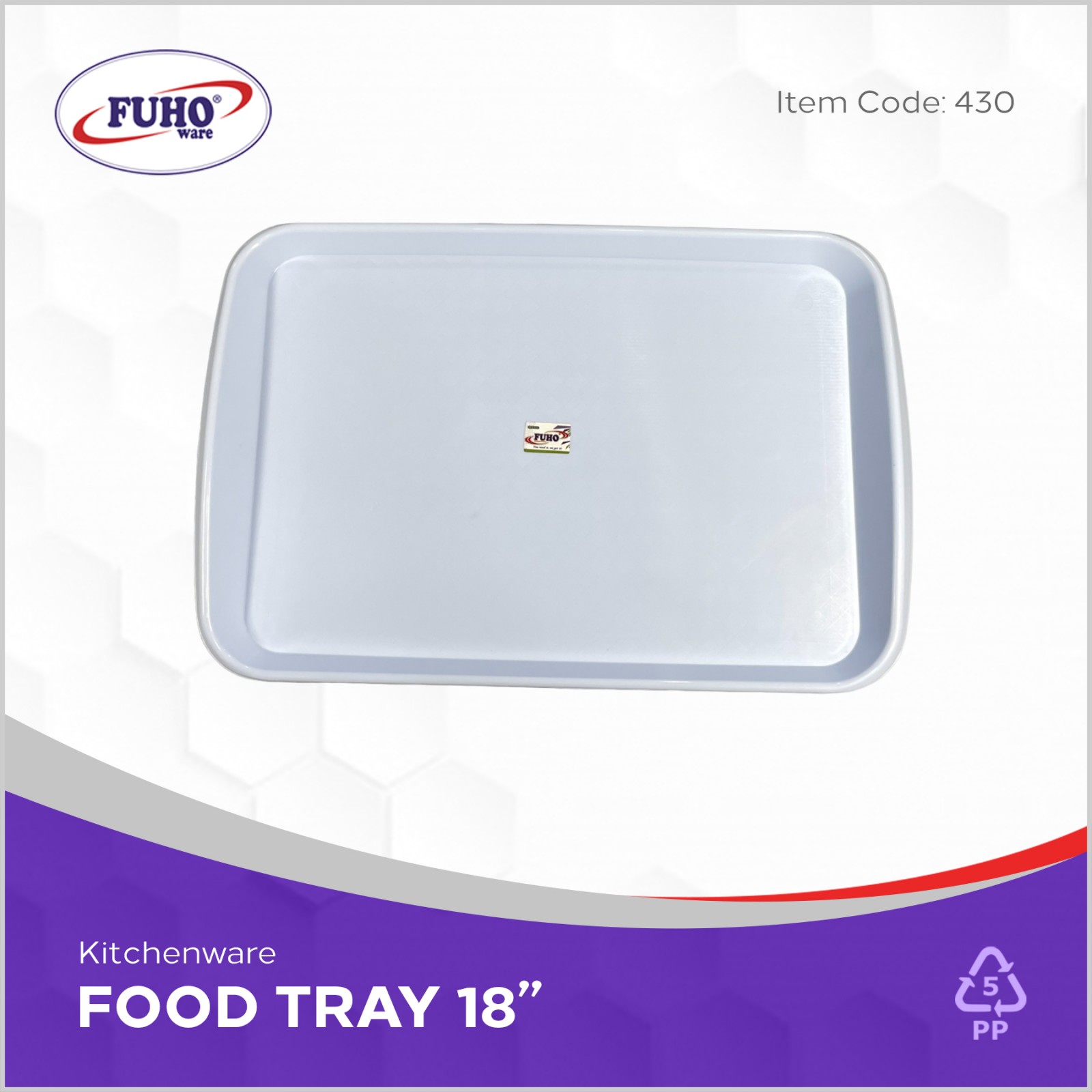 FUHO 18 inches Food Tray Serving Tray, #430 Plate Board Coaster Pearl ...