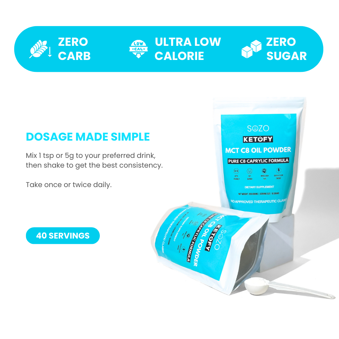 SOZO Ketofy Pure C8 MCT Oil Powder 200g | Shopee Philippines