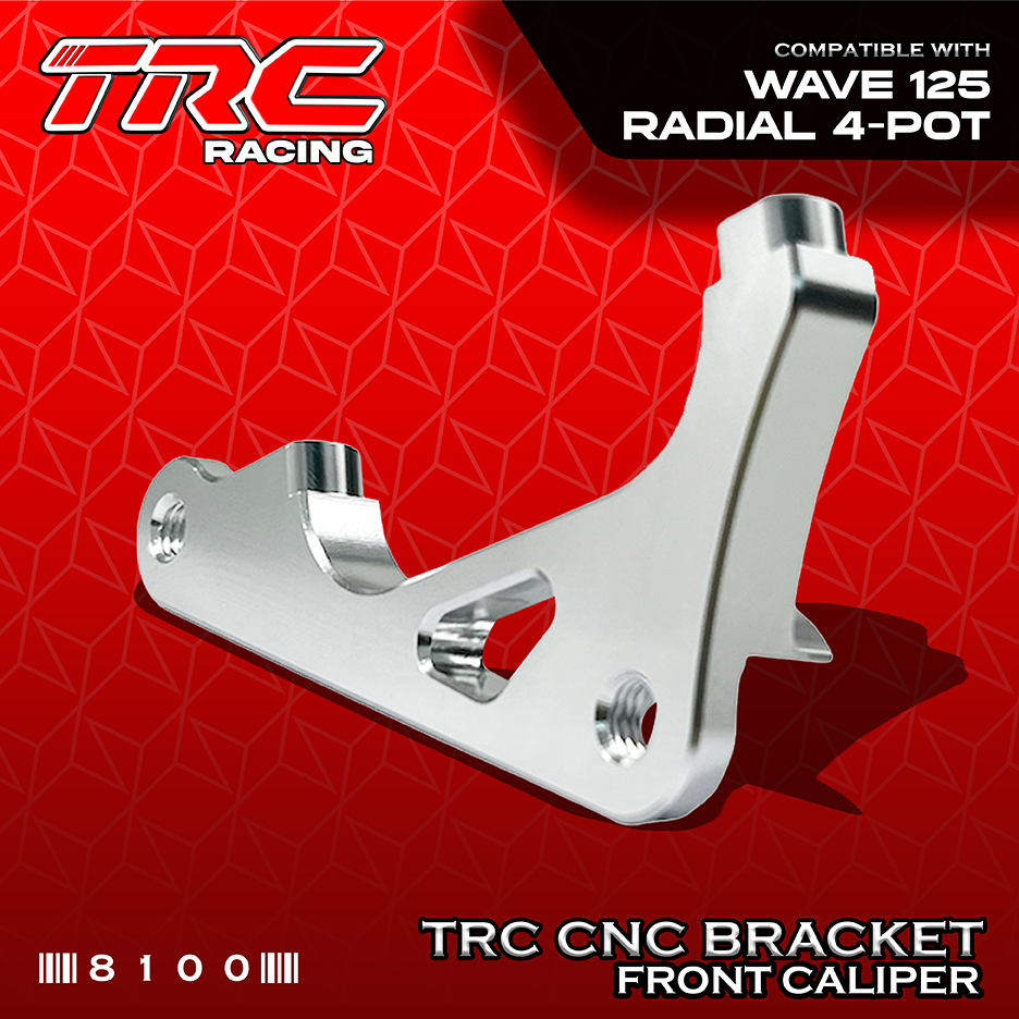 TRC RACING FRONT 4POT RADIAL CALIPER BRACKET (220MM DISC) FOR WAVE 125 ...