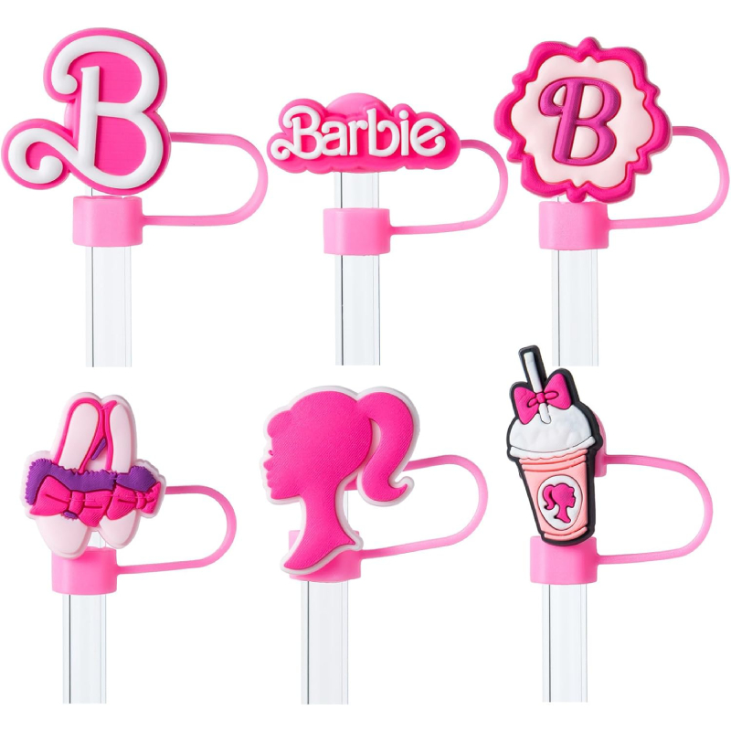 Barbie Series Silicone Straw Tips Cover for Protection Accessories Cup ...