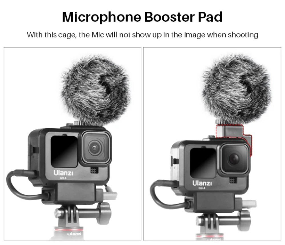 ULANZI G9-4 Protective Expansion Housing Vlog Frame Cage for GoPro Hero 12, 11, 10, 9 Action ...