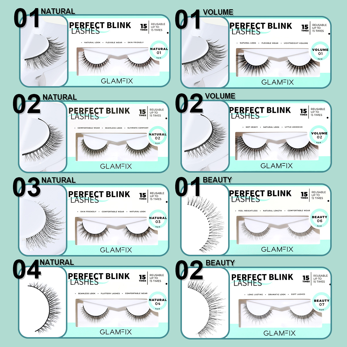 GLAMFIX Perfect Blink Lashes | Instant Lash Glam | False Eyelashes ...