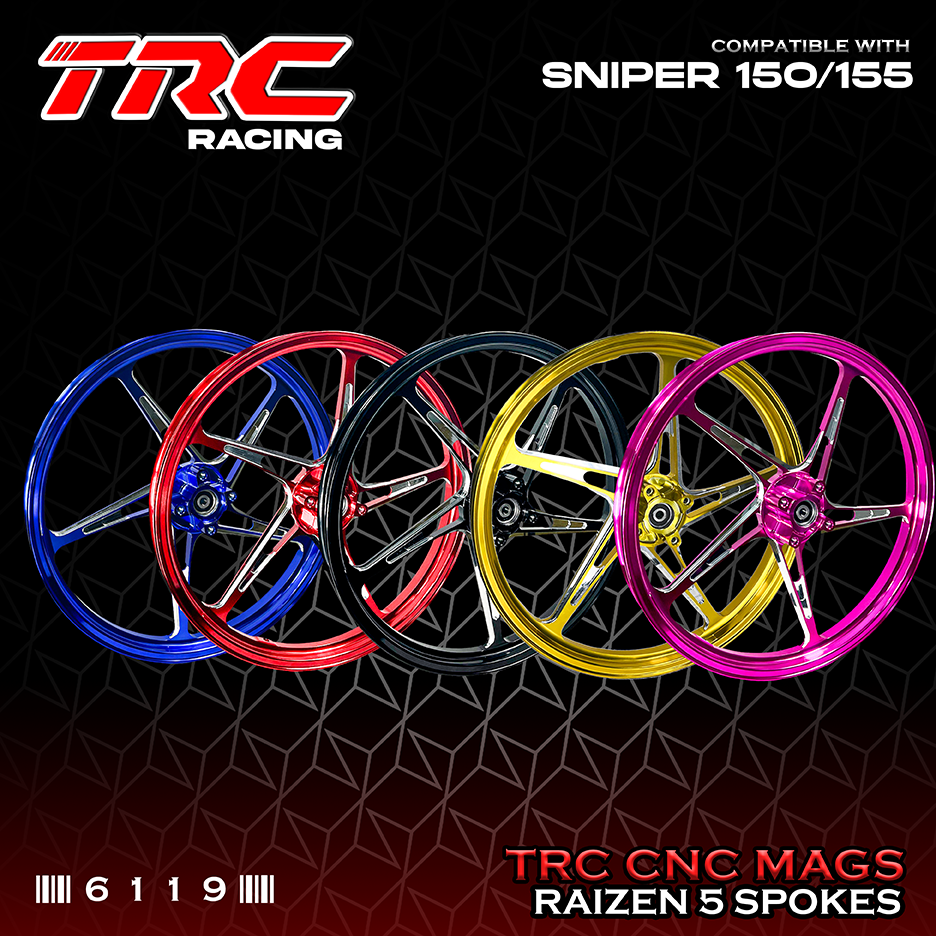 TRC CNC Mags Raizen 5 Spokes 1.6 x 1.85 x 17 Sniper 155/150 6119 ...