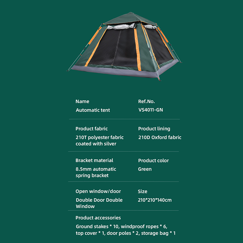 Deli 3-6 Person Big Camping Tent Waterproof Automatic Opening Tent for ...