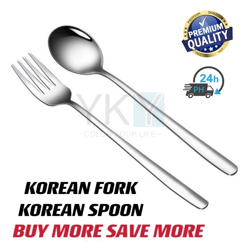Korean Cutlery Korean Style Flatware Stainless Steel Dining Spoon and ...