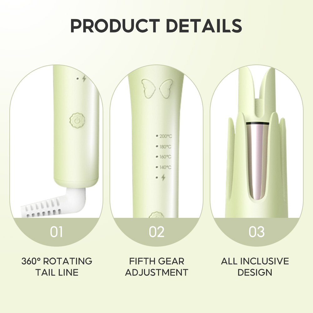 EYSIN HC10 Pro Automatic Curler Iron Ceramic essential oil 3000W Negative Ion Fast Heating ...