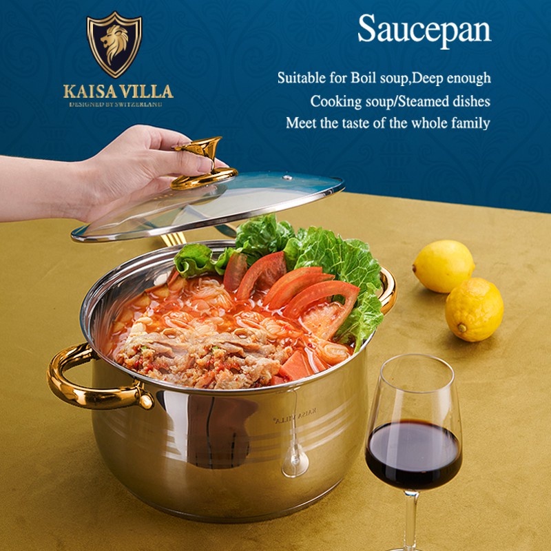 KaisaVilla casserole with lid stainless Steel soup pot cooking pot ...