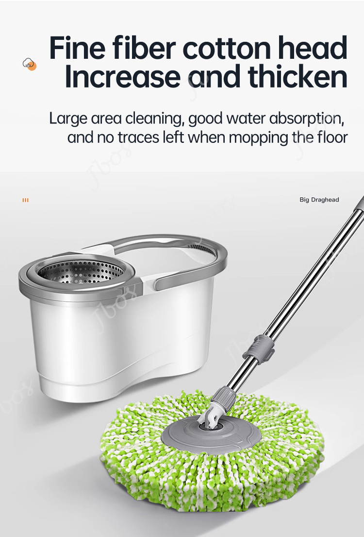 Jbos Mop With Spinner and Bucket Stainless Spinner 360 Easy Rotating ...