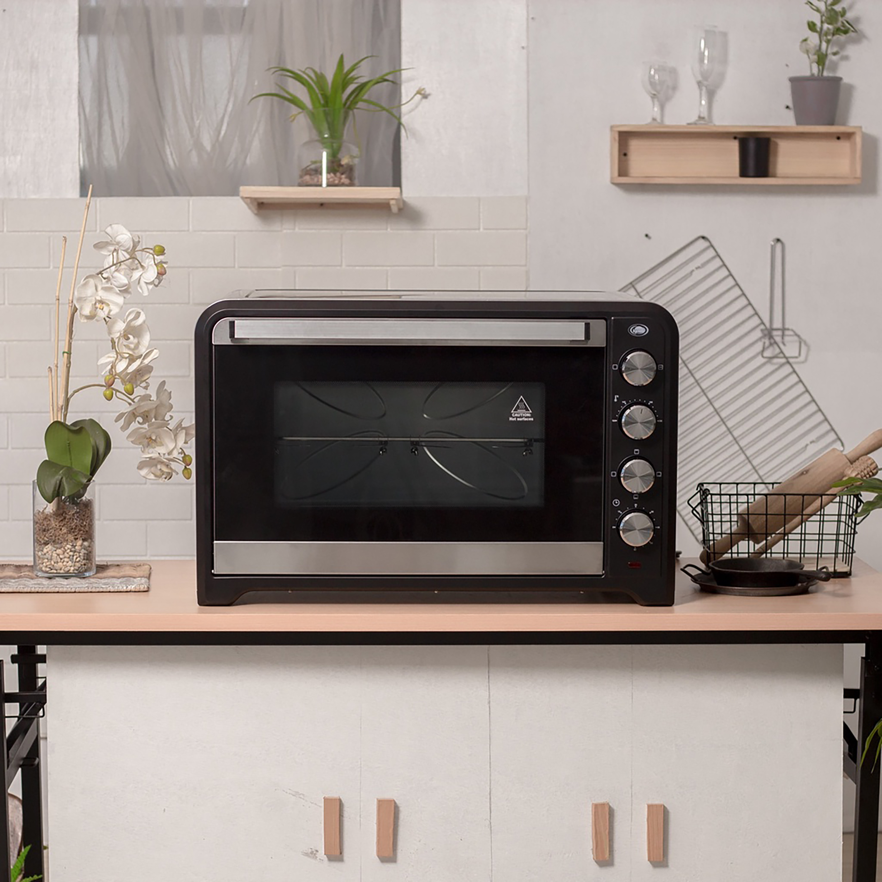 Kyowa by Winland 100 Liter Stainless Steel Electric Oven Bake Roast Toast w/ Rotisserie KW-3342 ...