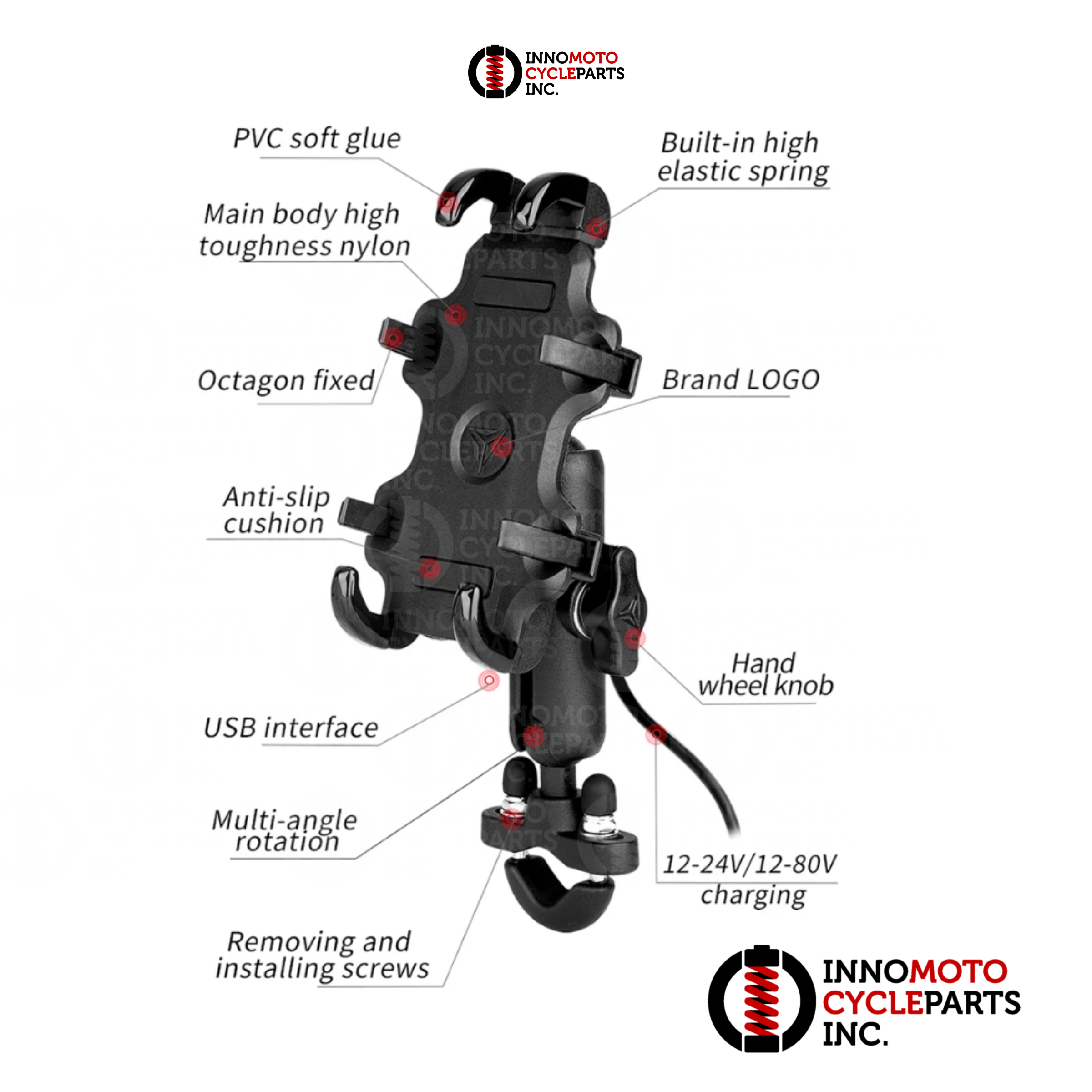 Motowolf New V5 Cell Phone Holder MDL2830 Handle/Mirror Mount ...