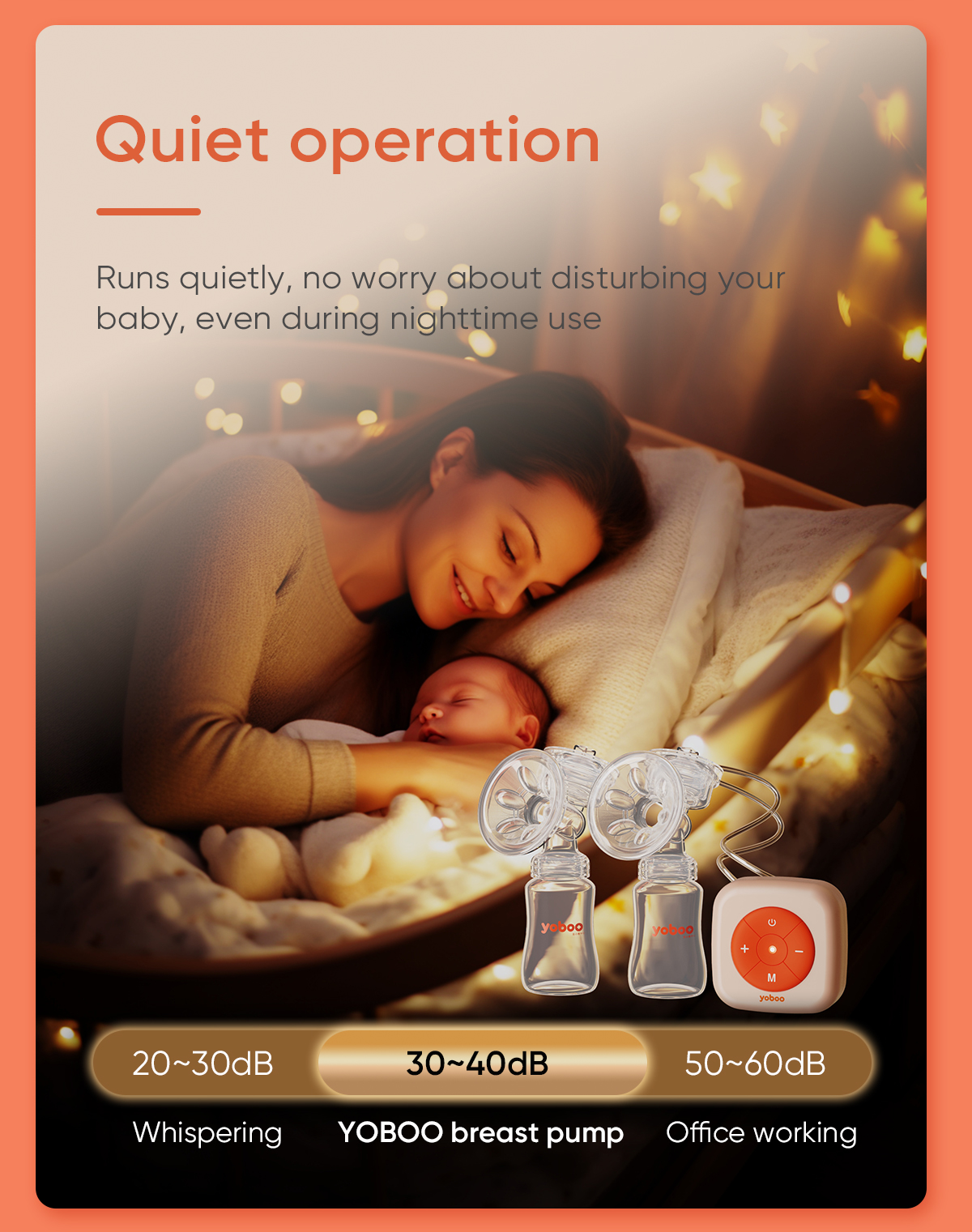 Yoboo Double Electric Breast Pump-Light Painless Pumping | 300ML ...