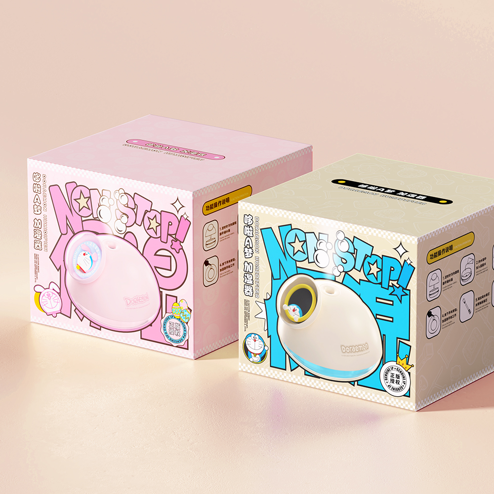 Rock Space Doraemon Cute Desktop Humidifier 160ml RBG Light Two Spray ...