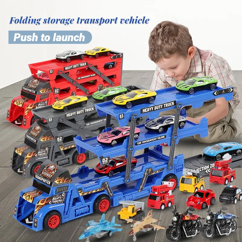 New Folding Race Car Storage Container Truck Carry Case Toy Vehicles ...