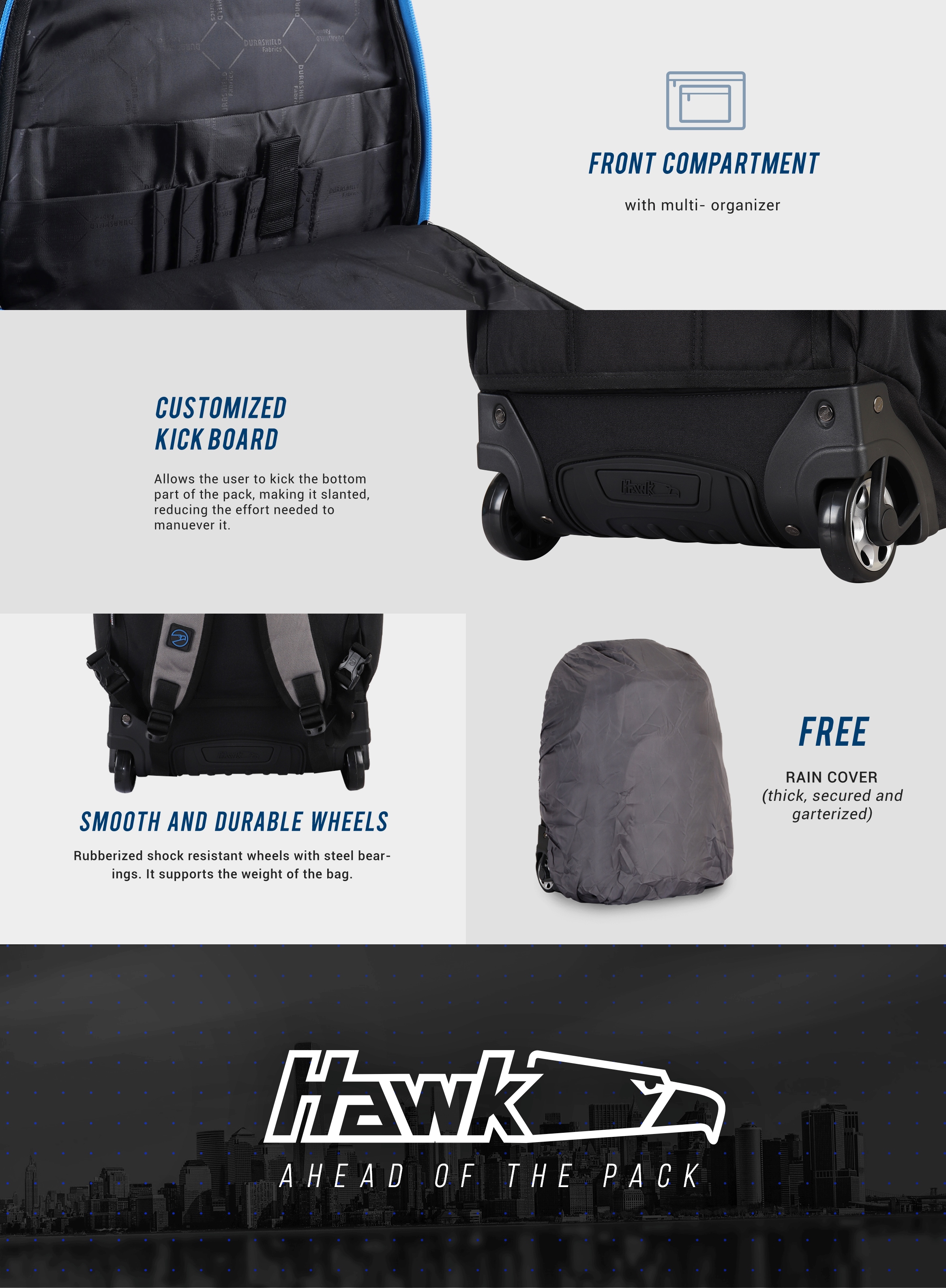 Hawk 5831 Large Backpack Stroller with VIRUPRO Anti-Microbial ...