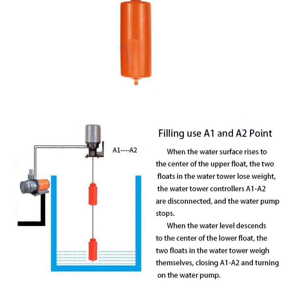 Double Float Suspension Automatic Liquid Level Controller Pump Switch YT-70AB Float 220V Water ...