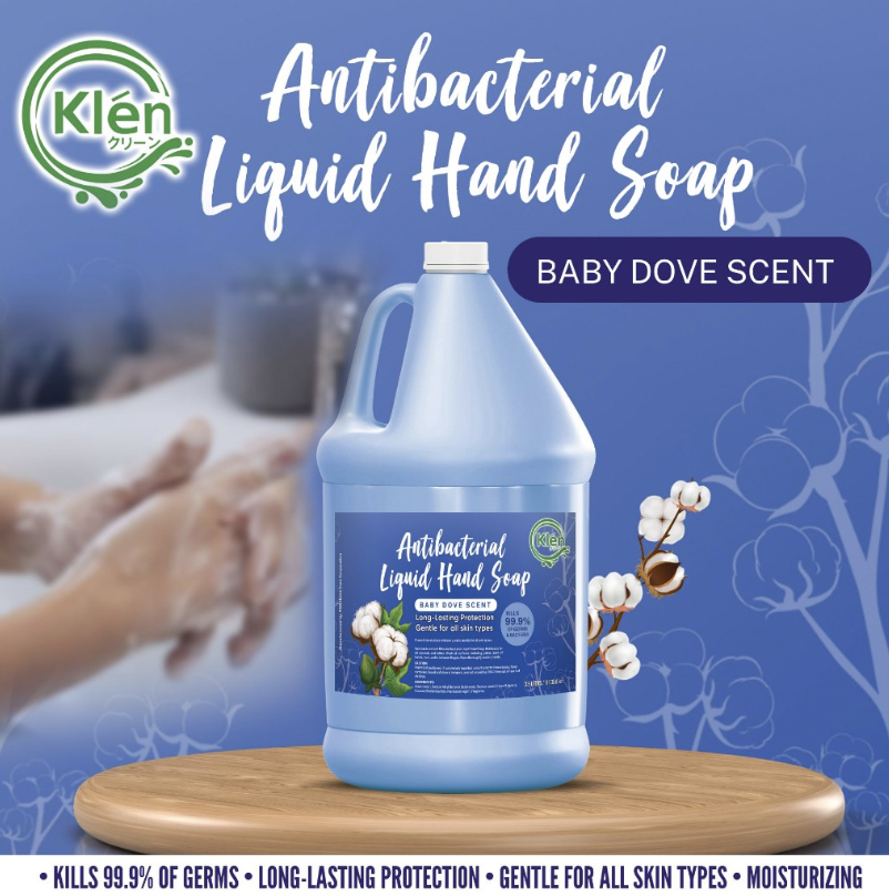 BEST PRICE Klen Antibacterial Liquid Hand Soap Baby Dove Scent Gallon ...