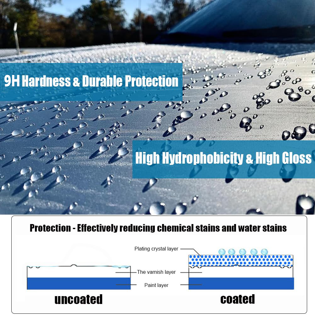 9H Nano Ceramic Coating for Cars 30ml High Gloss Car Detailing Kit Long ...