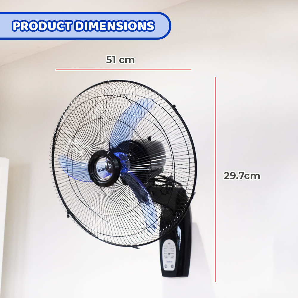 Astron REMOTEC1844 18" Electric Wall Fan - Black | Remote & Timer ...