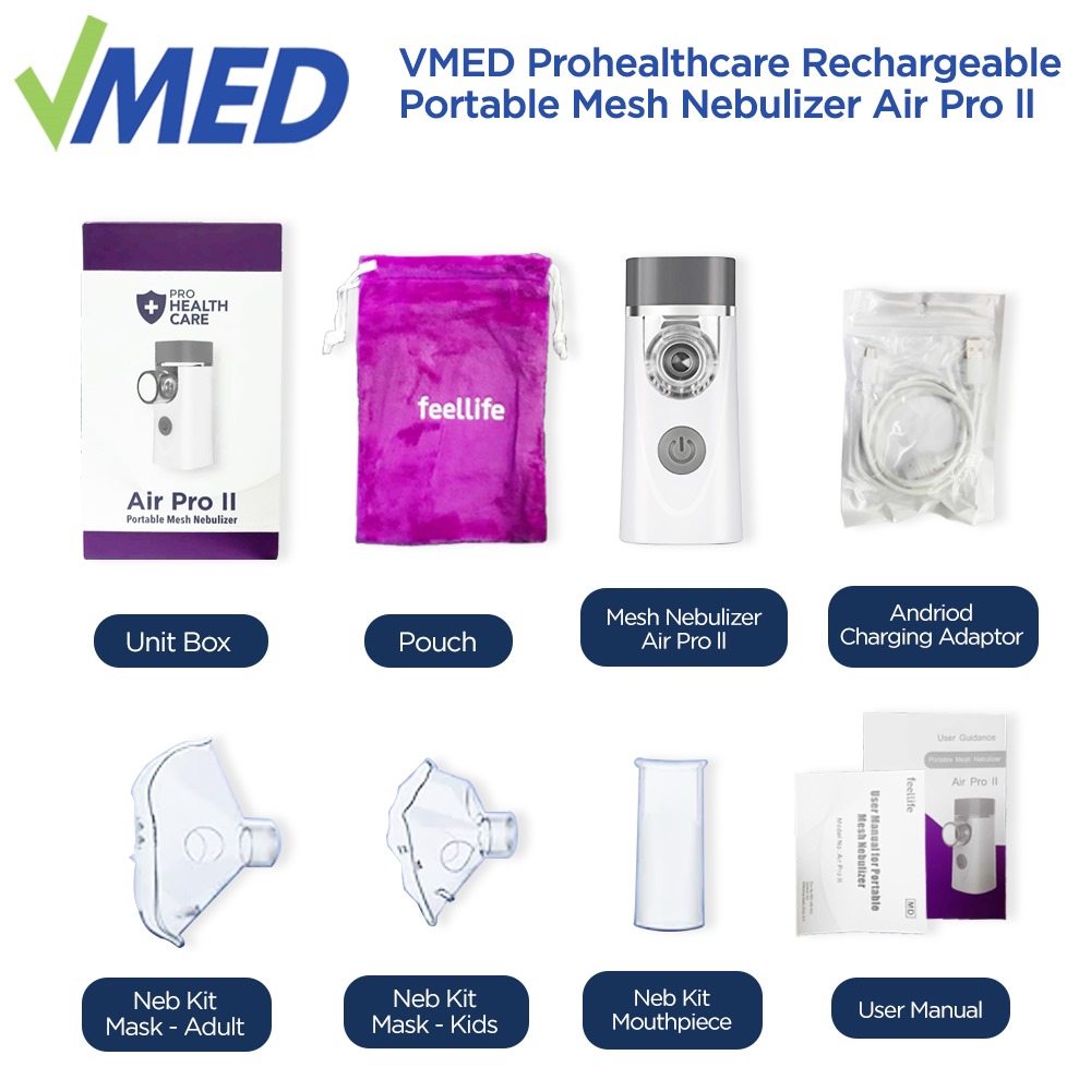 Vmed Prohealthcare Rechargeable Portable Handheld Mesh Nebulizer Air ...