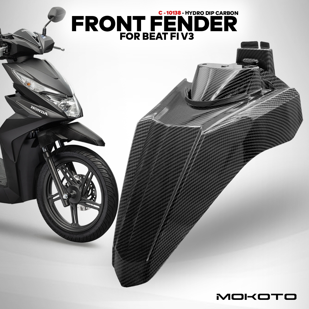 BEAT FI V3 FRONT FENDER HYRDO DIP CARBON C-10138 TAPALODO FOR HONDA ...