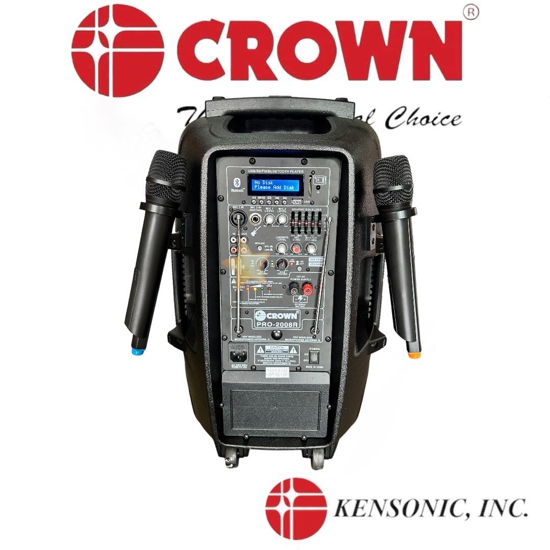 Original CROWN PRO-2008R Portable Trolly Speaker 250watts RMS 12"WOOFER ...