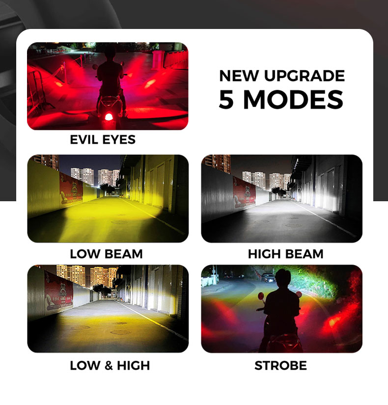 HOTSPEED Mini Driving Light Flash 5 Mode Led Lights For Motorcycle ...