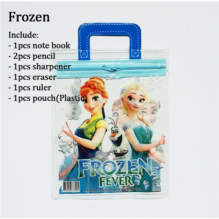 6 In 1 Cartoon School Set Cute Stationery Set pencil Ruler eraser Kids ...