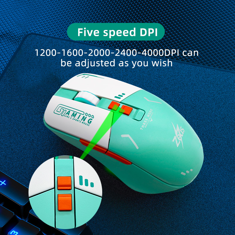 Zeus Meka Style 2.4G Wireless Mouse Rechargeable Mechanical Like Office ...