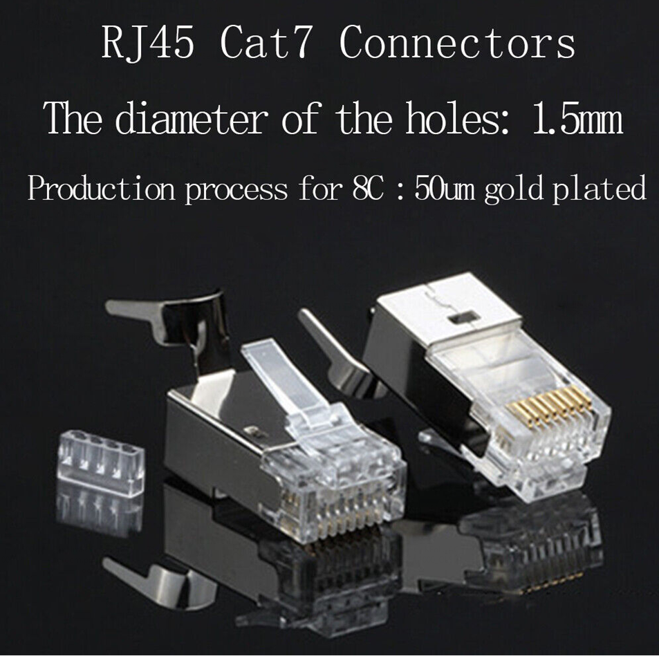 CAT7 Passthrough RJ45 Connector Modular Ethernet Cable Plug With Shield ...