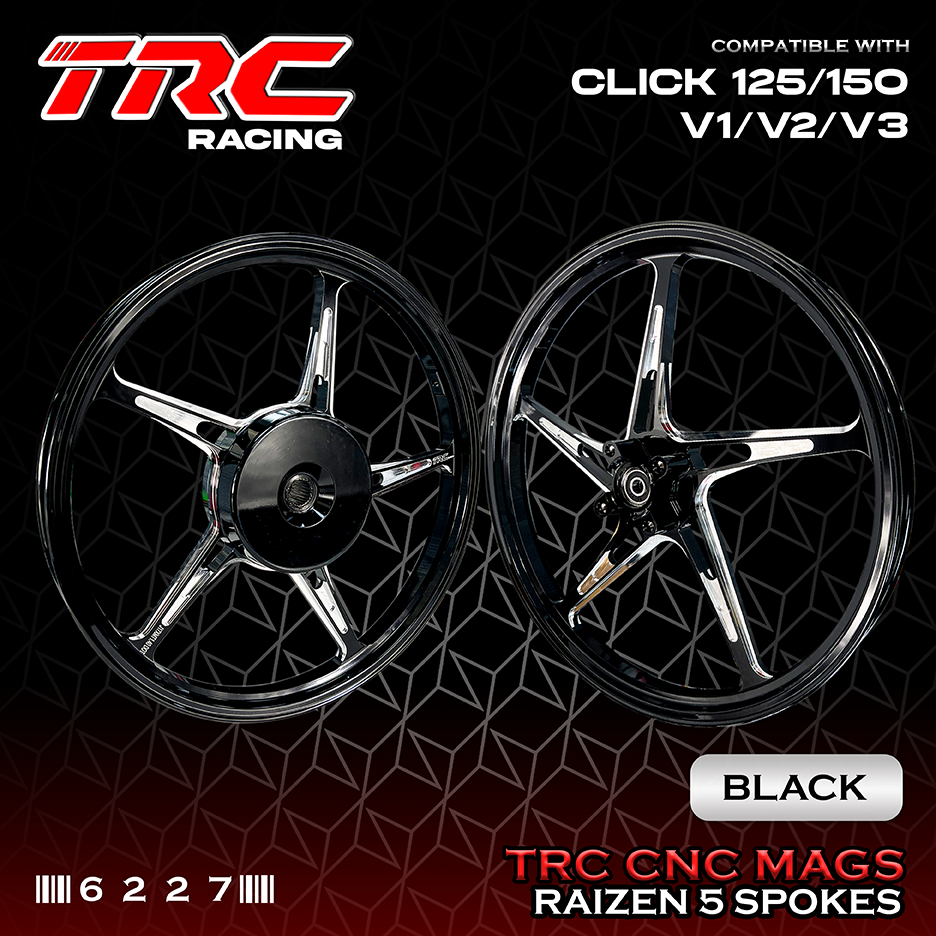 TRC CNC Mags Raizen 5 Spokes 1.4 x 1.4 x 17 Malaysian Concept Click 125 ...
