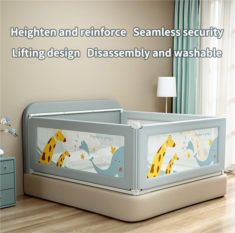 Baby Bed Fence Adjustable Slide Down Bed Fence Queen/king Size Safety ...