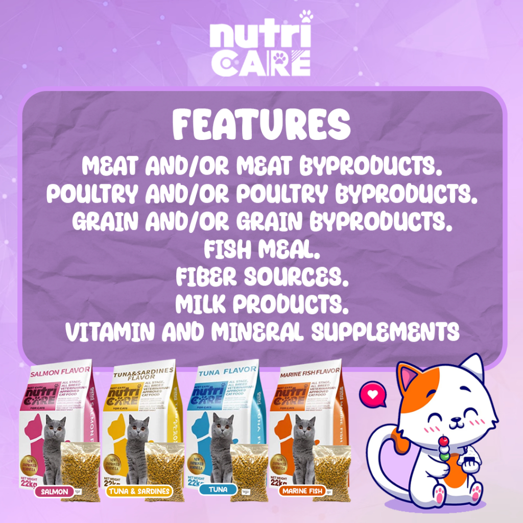 1kg Organic Cat Dry Salmon Tuna Food All Stages Adult Kitten Nutri Care ...