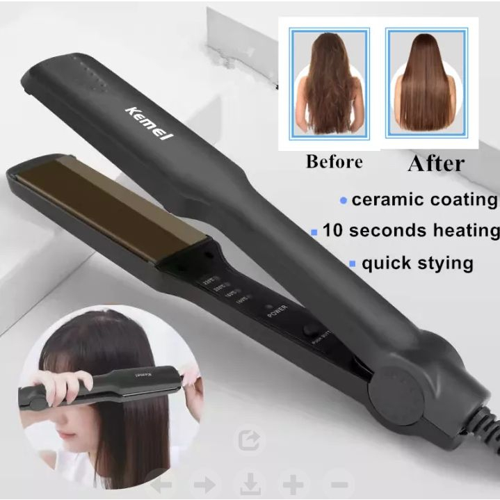 Kemei Professional Electric Splint Temperature Adjustment Hair Straightener KM-329 | Shopee ...