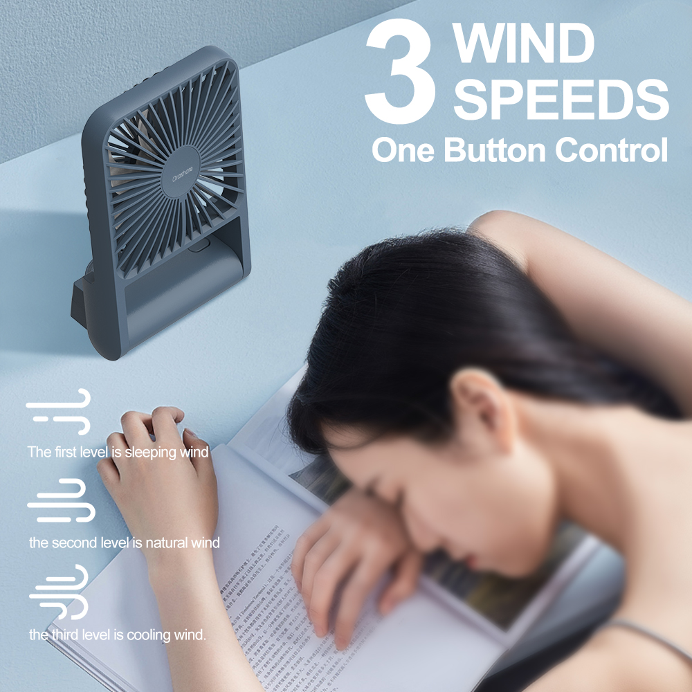 Orashare DF02 Portable Desk Fan Rechargeable Foldable Electric Fan 3 ...