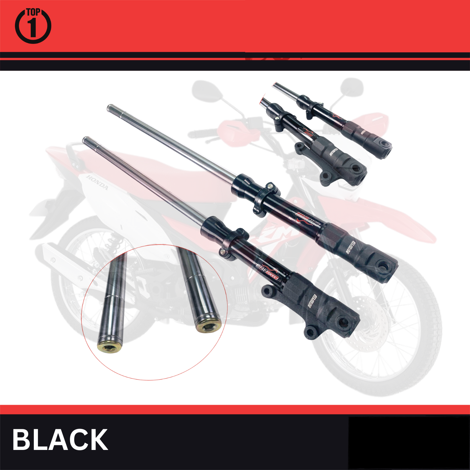 Top1 Motors 1 Pair Front Shock Absorber For Honda XRM 110 XRM 125 RS ...