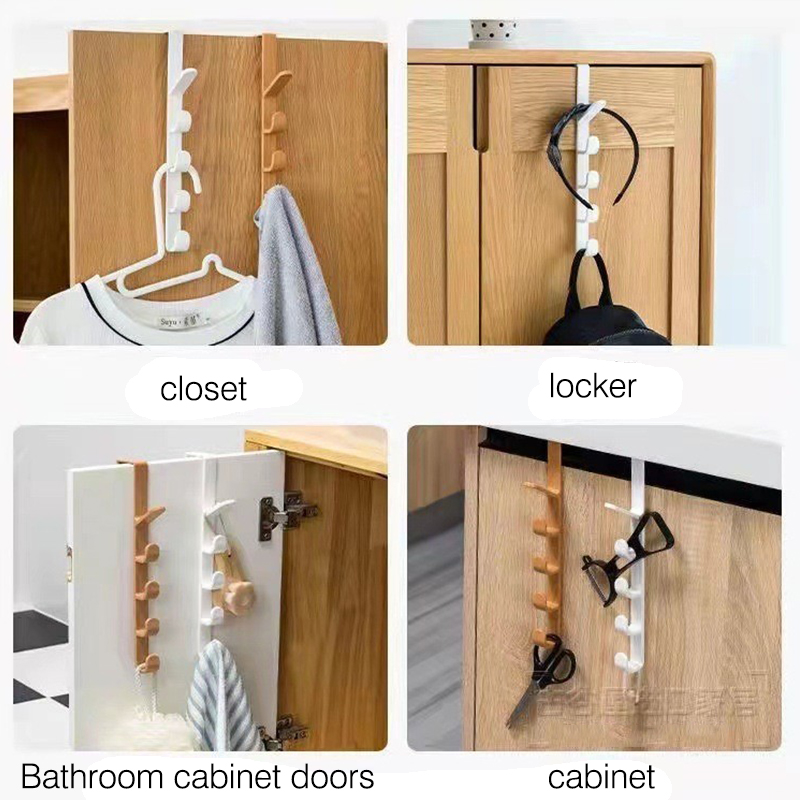 5 Hooks Multifunctional Five-section Behind Wardrobe Room Kitchen ...