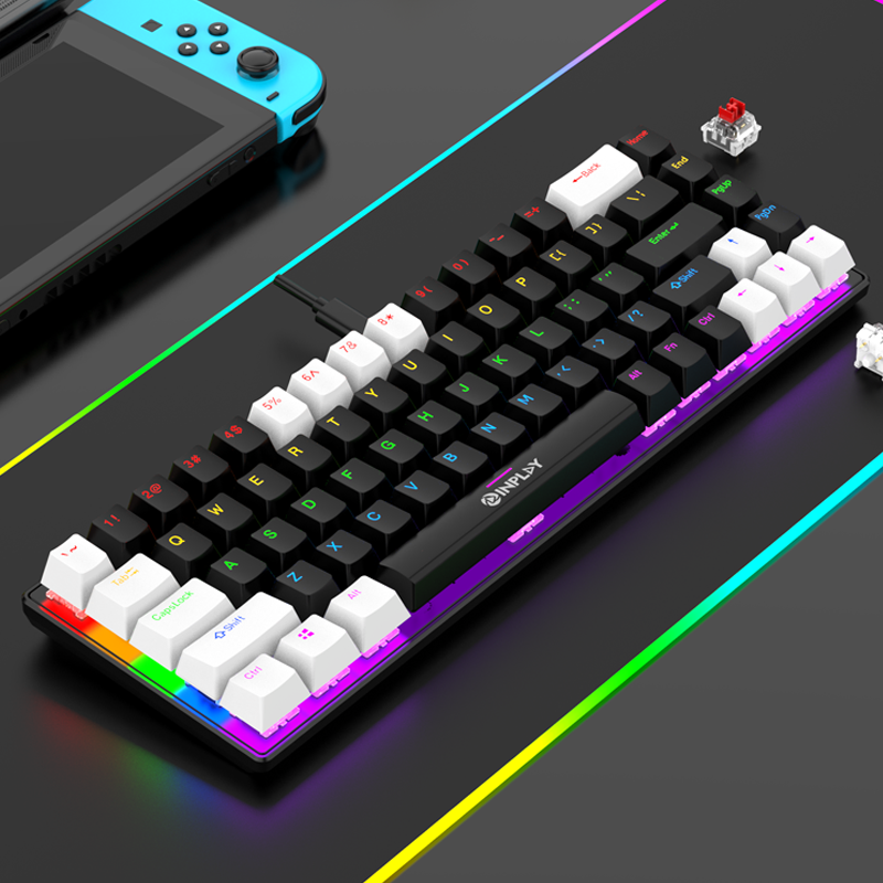INPLAY NK688 Wired Mechanical Keyboard RGB With Blue Switch 68 Key ...