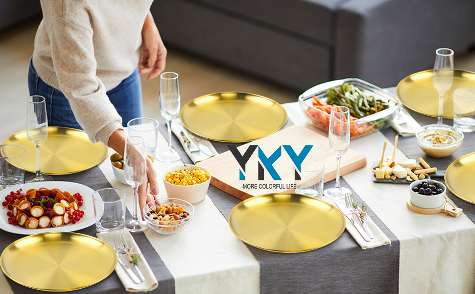 Stainless Plate Dinner Plates Stainless Steel Round Plates Gold Dishes ...