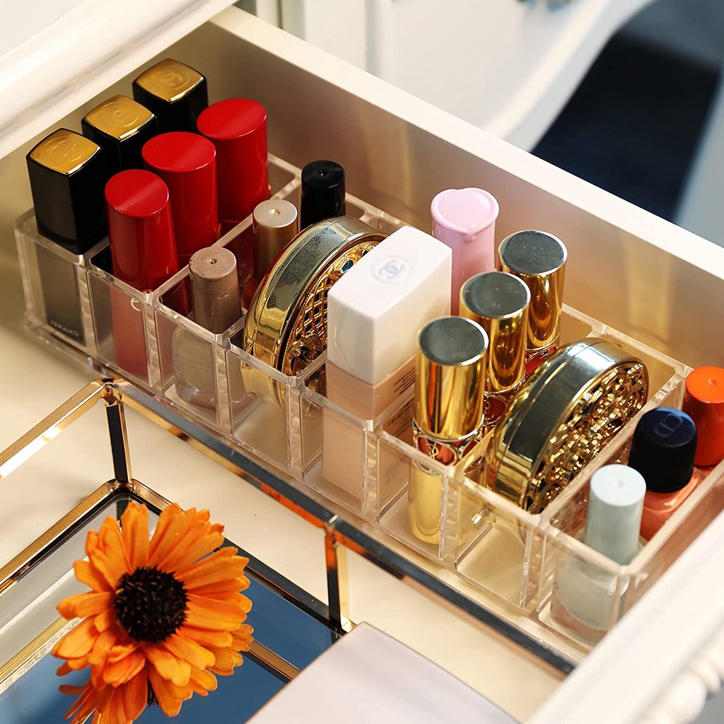 8 Slot Acrylic Multi Function Home Desk Table Top Makeup Vanity ...