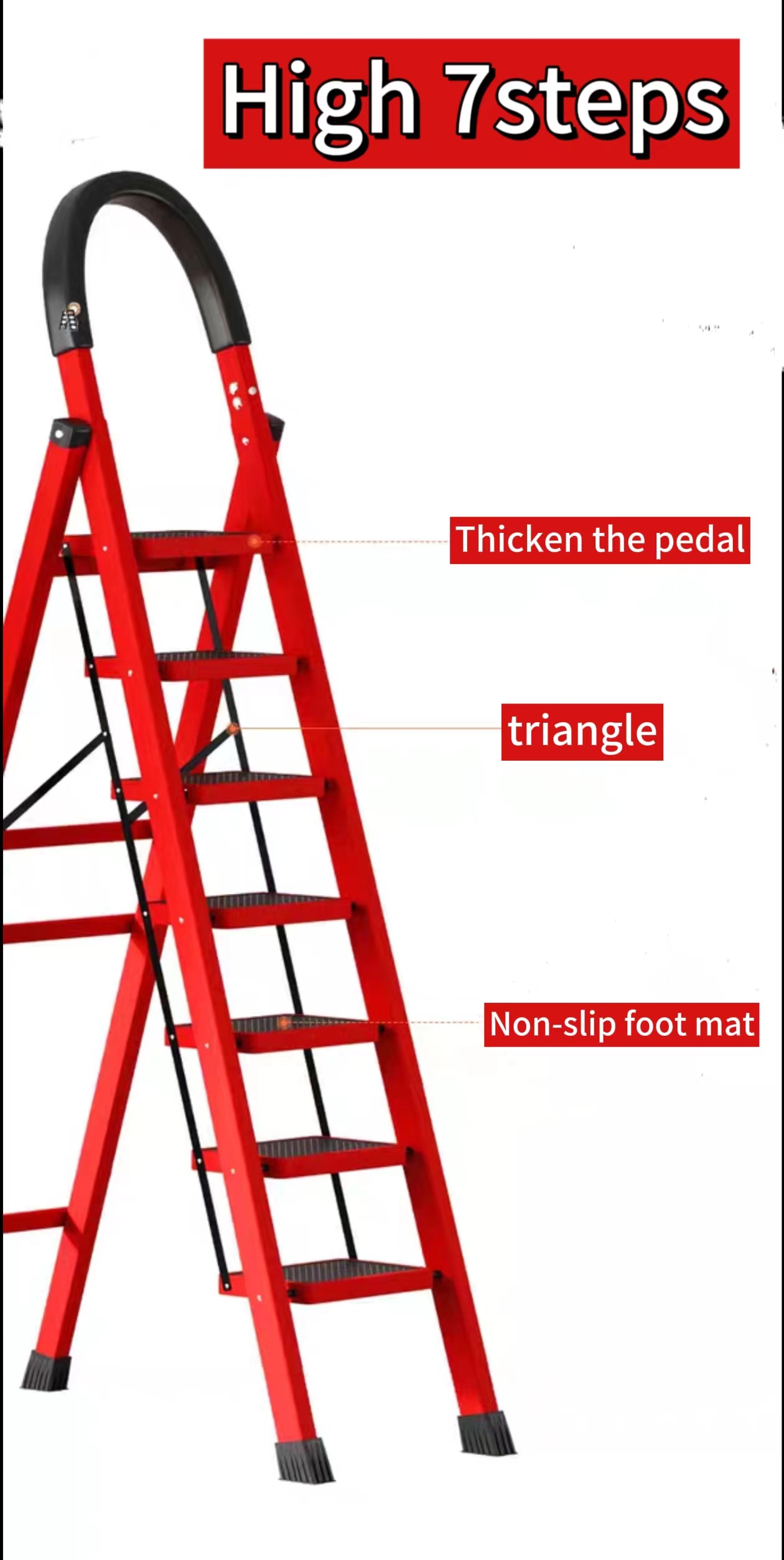 7 Steps 8steps ladderHousehold Aluminum Folding Step Ladder Industrial ...
